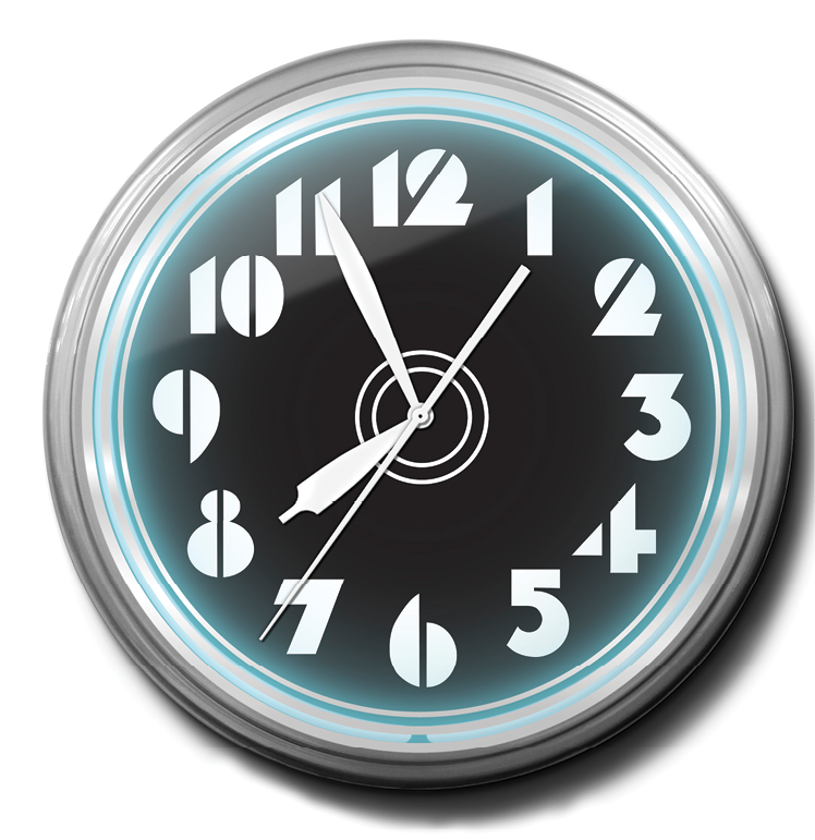 Art Deco Neon Clocks – Fire House Neon Signs