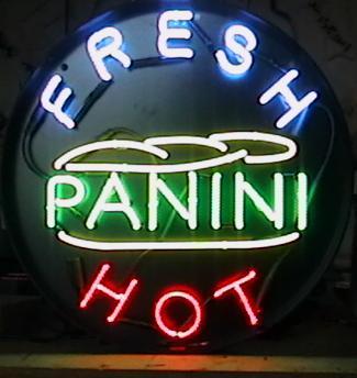Panini Neon Sign Round – Fire House Neon Signs