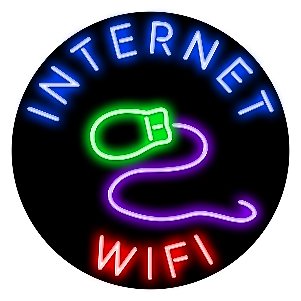Internet Wifi Round Neon Sign – Fire House Neon Signs