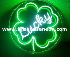 Lucky 4 Leaf Clover Neon Sign – Fire House Neon Signs