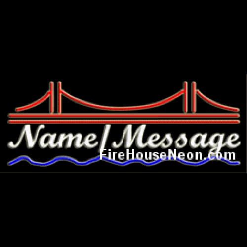 Fire House Neon Signs - Custom Neon Sign with Bridge