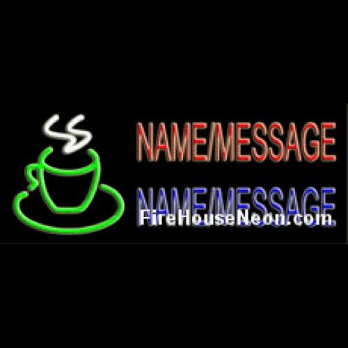 Fire House Neon Signs - Custom Neon Sign with Coffee Cup