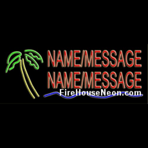 Fire House Neon Signs - Custom Neon Sign with Island Palm