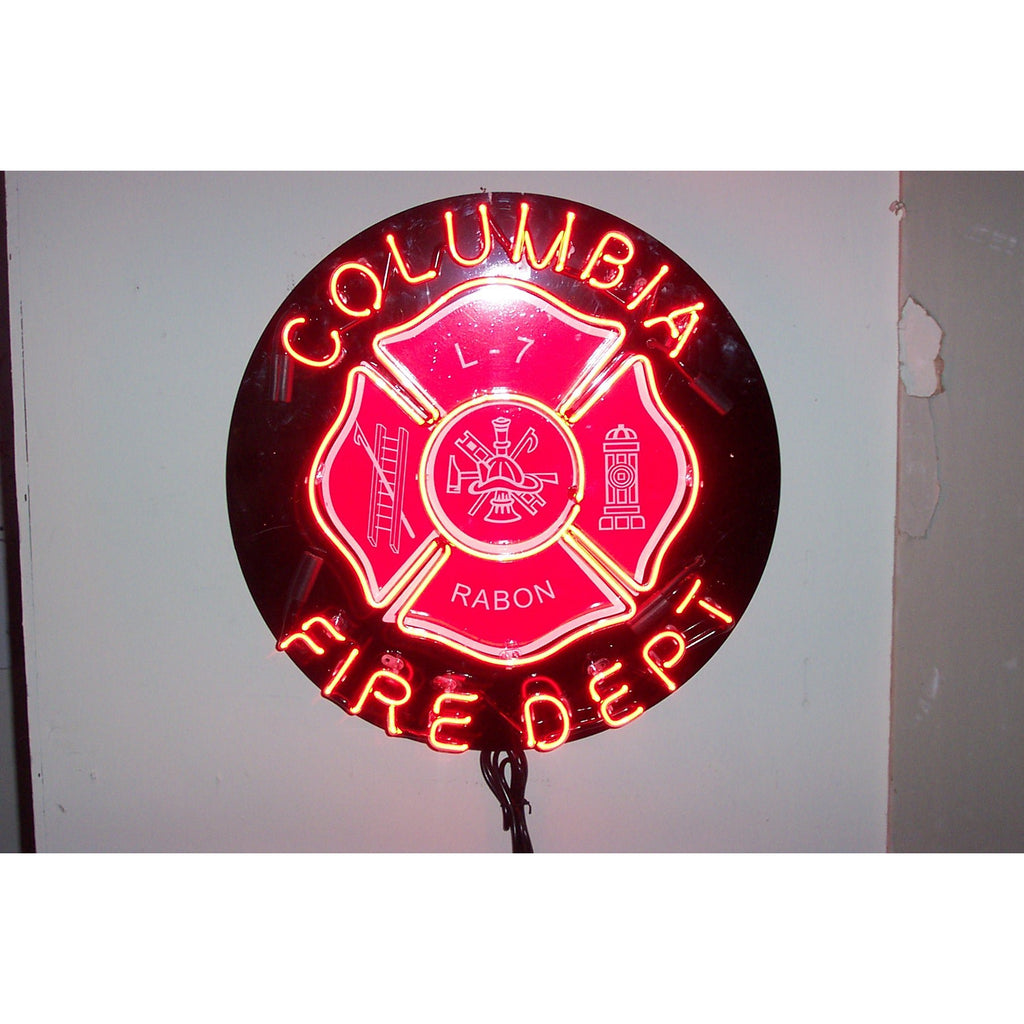 Personalized Fire Fighter Maltese Cross Neon Sign – Fire House Neon Signs